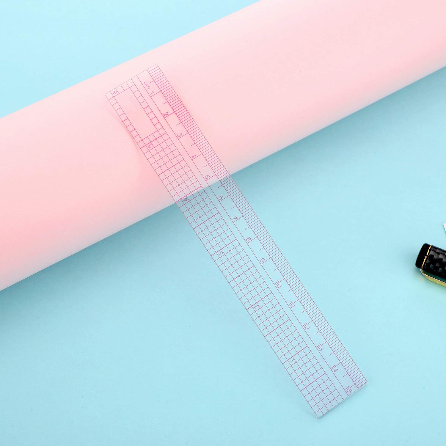 4 Pieces Clear Sewing Ruler Plastic Grid Transparent Ruler Plastic ...