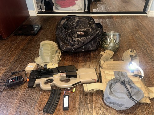 P90 swordfish Airsoft M4 AEG KIT With Full Gear, Camo Condor Bag ...
