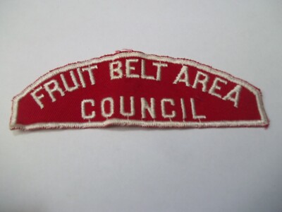 BOY SCOUT RWS FRUIT BELT AREA / COUNCIL RED & WHITE FULL STRIP | eBay