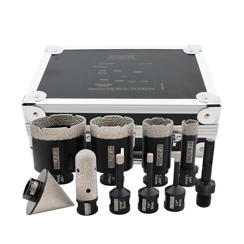 US Diamond Tile Hole Saw Kit 10-Pack, DT-DIATOOL Diamond Core Drill ...