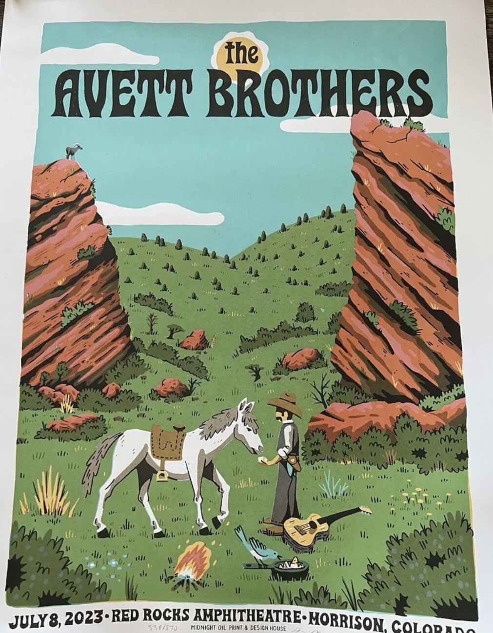 Poster Avett Brothers Red Rocks VIP 7-9-2023. Signed And Numbered By ...
