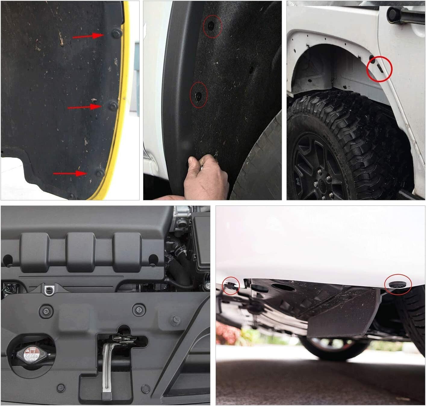 61pcs Blind Rivets Fender Flare & Rocker Moulding Clips Shield Retainer ...