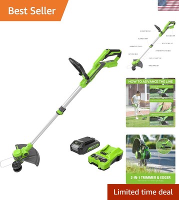 Lightweight 6 lbs 24V String Trimmer/Edger - Perfect for Beginners ...