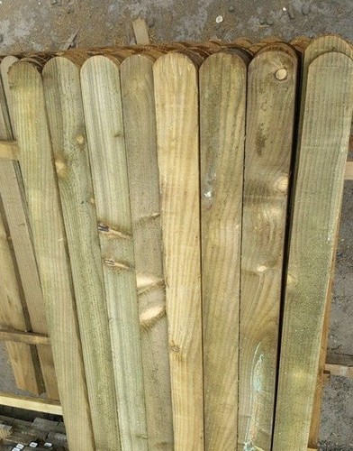Treated Wooden Picket Fencing Pales - Round / Pointed, 0.9m or 1.2m ...