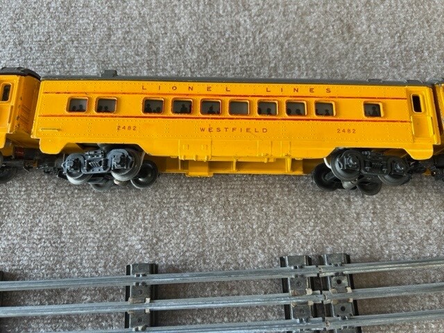 Lionel Toy Train Anniversary Set, Yellow with Grey Roof, 1950 for $800. ...