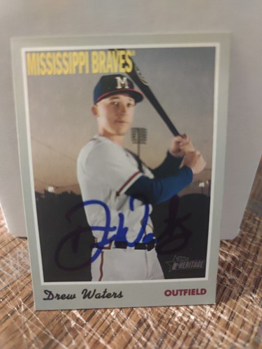 Drew Waters Autographed 2019 Topps Heritage Minors Signed Card #52 ...