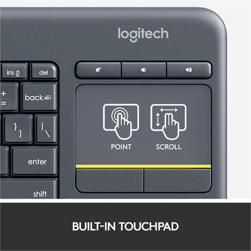 Logitech K400 Plus Touchpad Wireless Keyboard Black - USB Wireless ...
