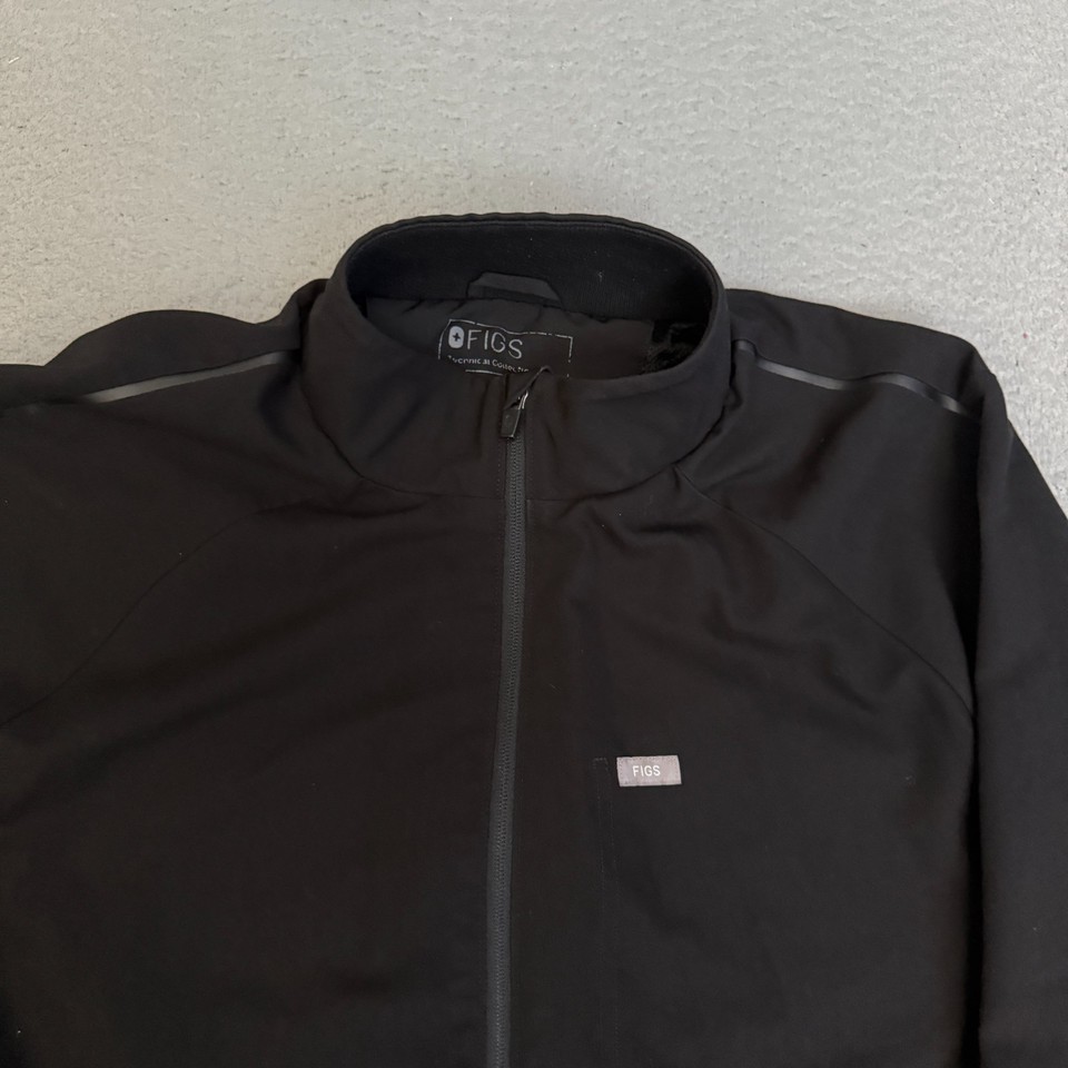 FIGS Scrubs Jacket Mens Size XL Black Full Zip * | eBay