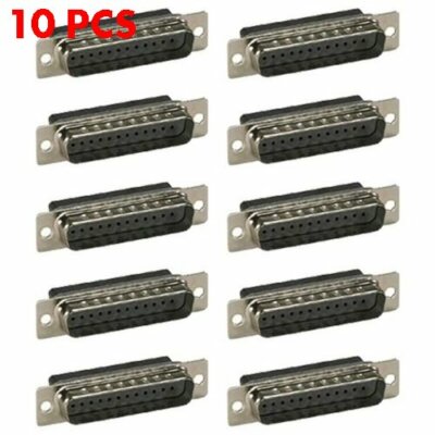 10 Pack DB25 25-Pin Male D-SUB Crimp Pin Connector Adapter Plug Socket ...