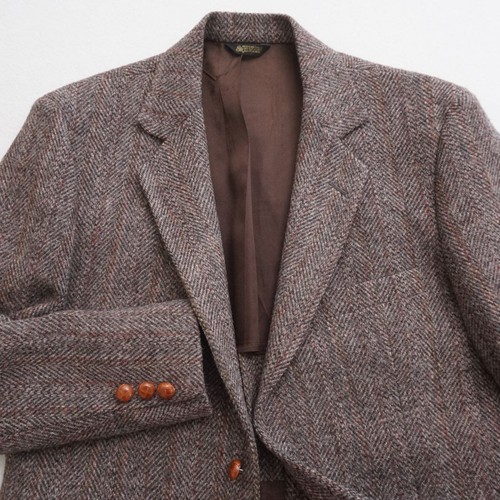 Hunt Valley Mens Vintage Blazer Sport Coat Harris Tweed Brown Wool Size ...