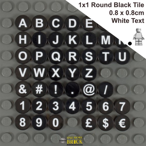 LEGO Letters & Numbers - 1x1 Round Black Tiles | Genuine LEGO - Custom ...