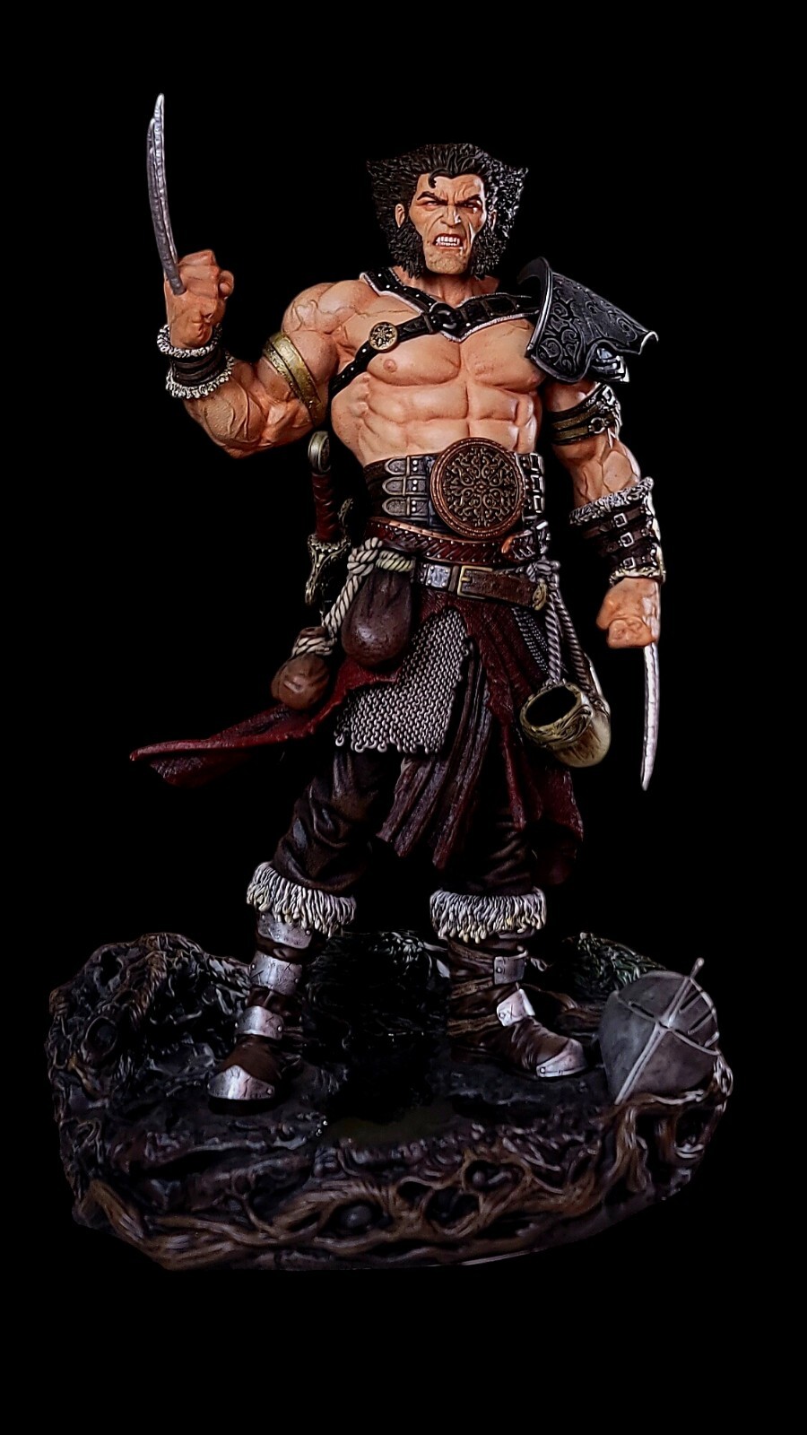 Custom Marvel X-Men 1/4 LL Medieval Wolverine Figure Statue Sculpted By ...