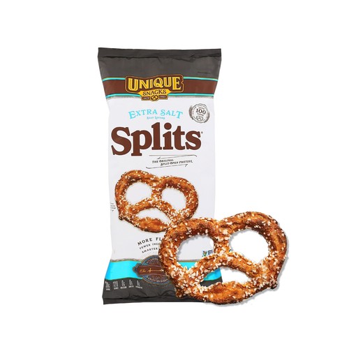 Unique Snacks Extra Salt Splits Pretzels, Original Split-Open Pretzels ...