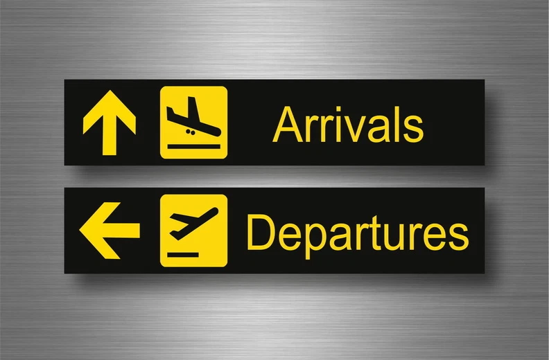 Airport Arrivals Sign