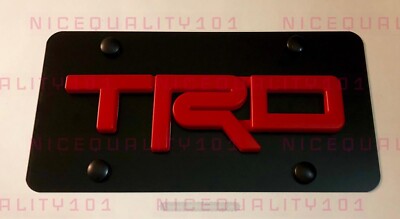 3D TRD Sport Pro Front Stainless Steel Black Finished License Plate ...