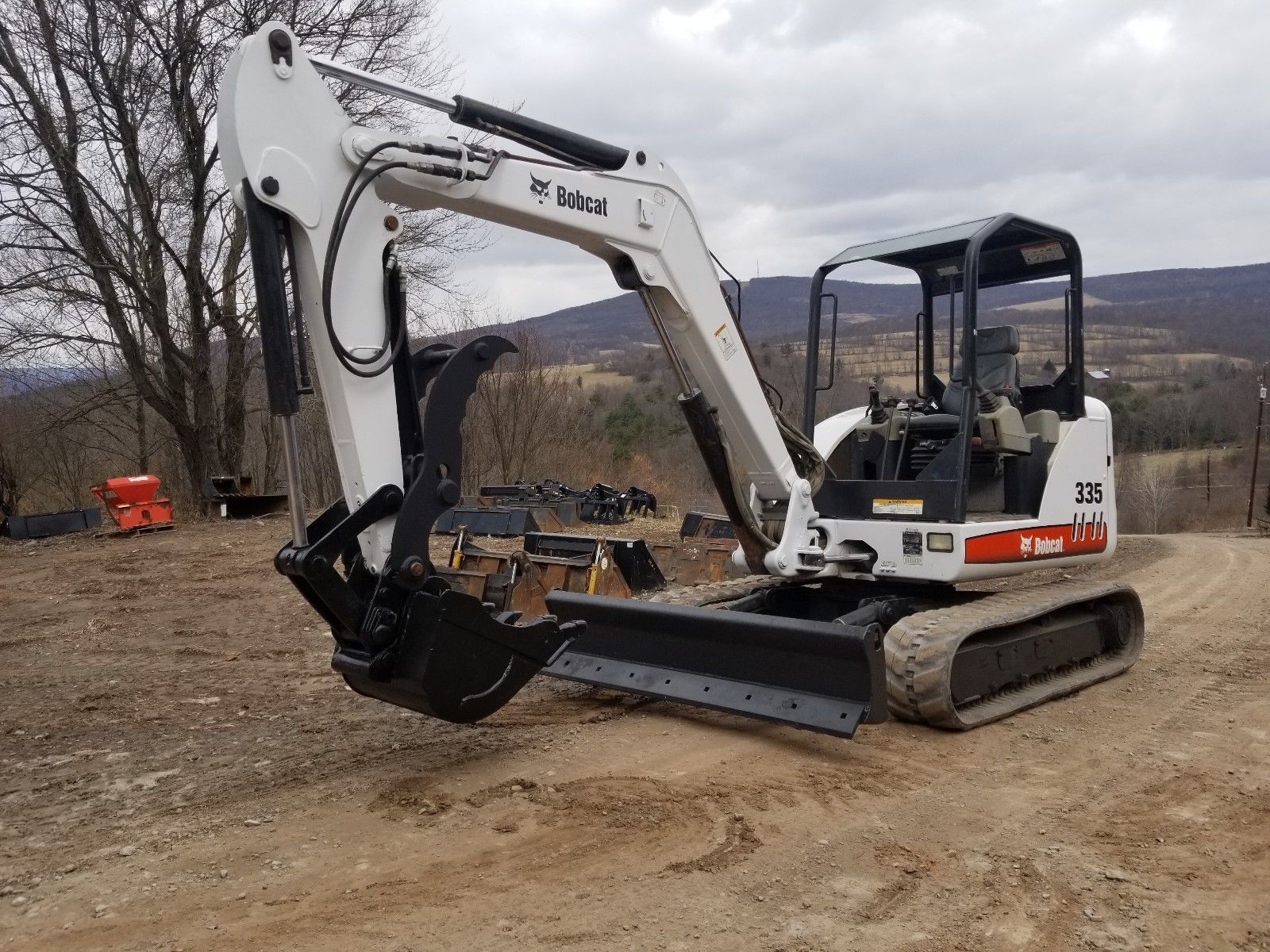 BOBCAT HYDRAULIC MINI EXCAVATOR THUMB PIN ON GRAPPLE CLAMP CLAW 335 435 ...