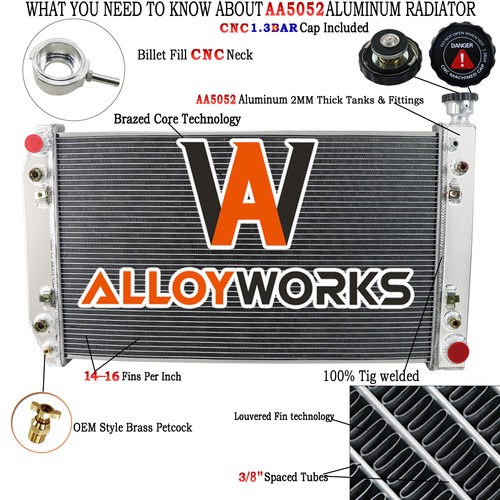 Aluminum 3 Row Radiator For 1988-99 Chevy C/K C1500 K2500 GMC C3500 28 ...