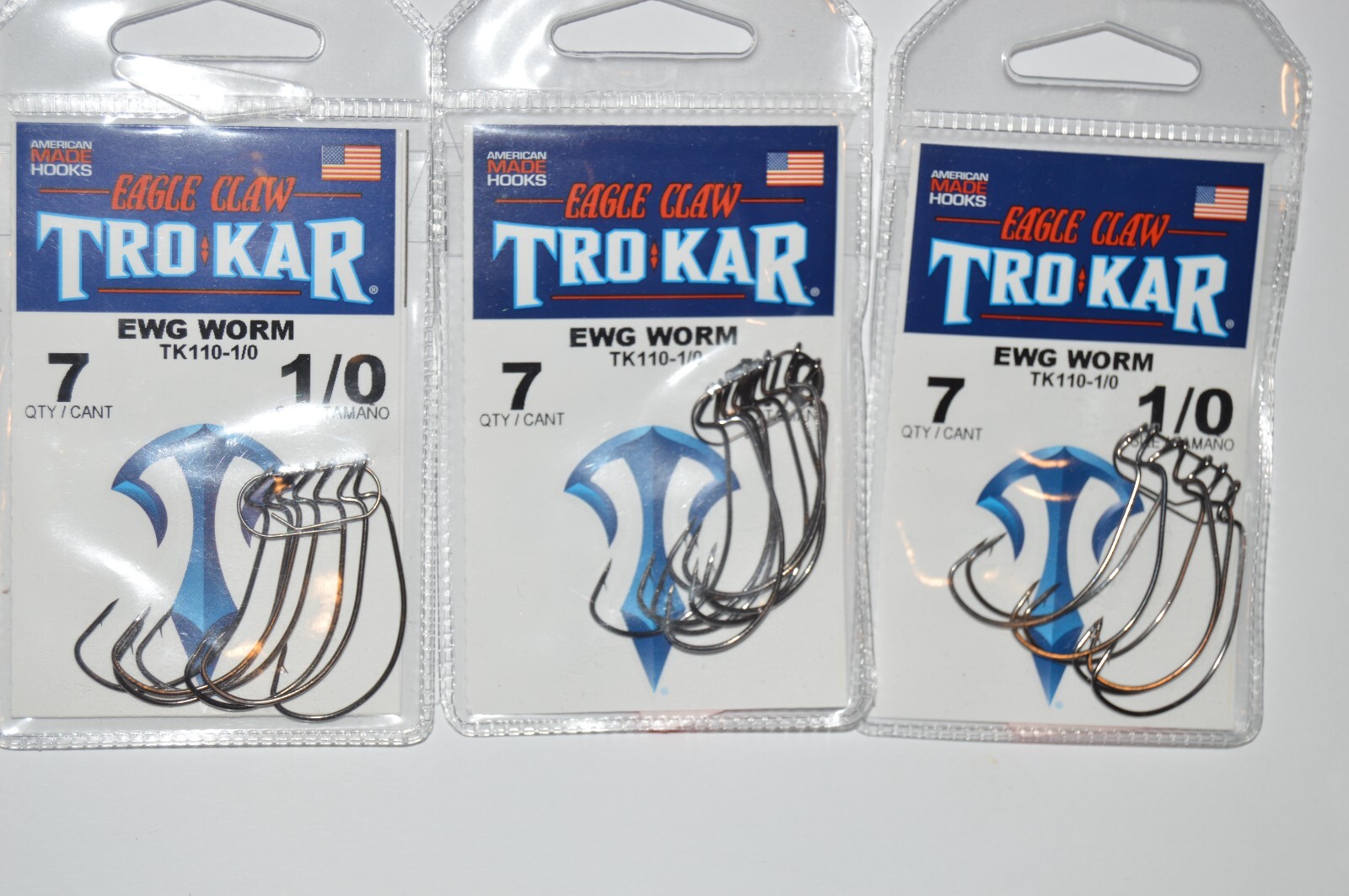 10 packs trokar ewg plastic worm extra wide gap hook tk110-1/0 senko 1/ ...