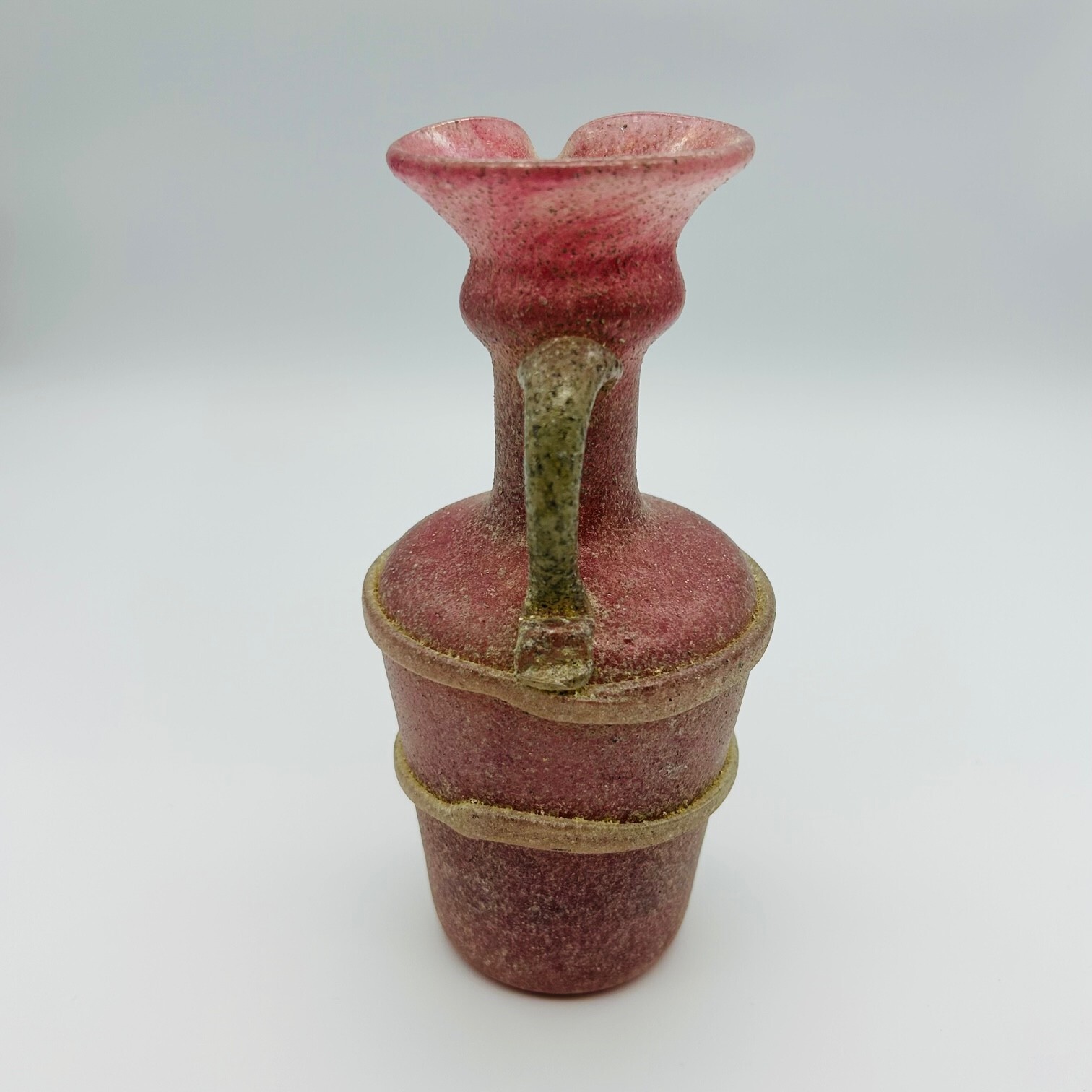 Lafiore Scavo Textured Roman Style Pink Glass Ewer Cruet Mallorca Spain ...