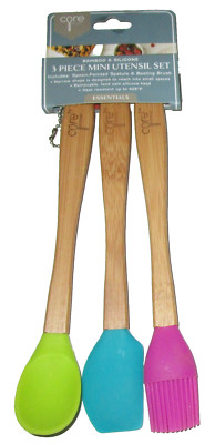 Core Kitchen Mini Cooking Utensil Set (3-Piece) Bamboo & Silicone | eBay