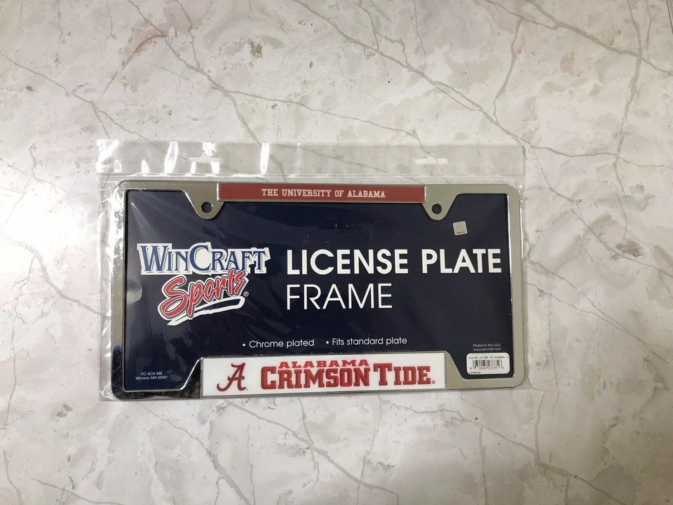 Brand New NCAA University of Alabama Metal License Plate Frame Chrome ...