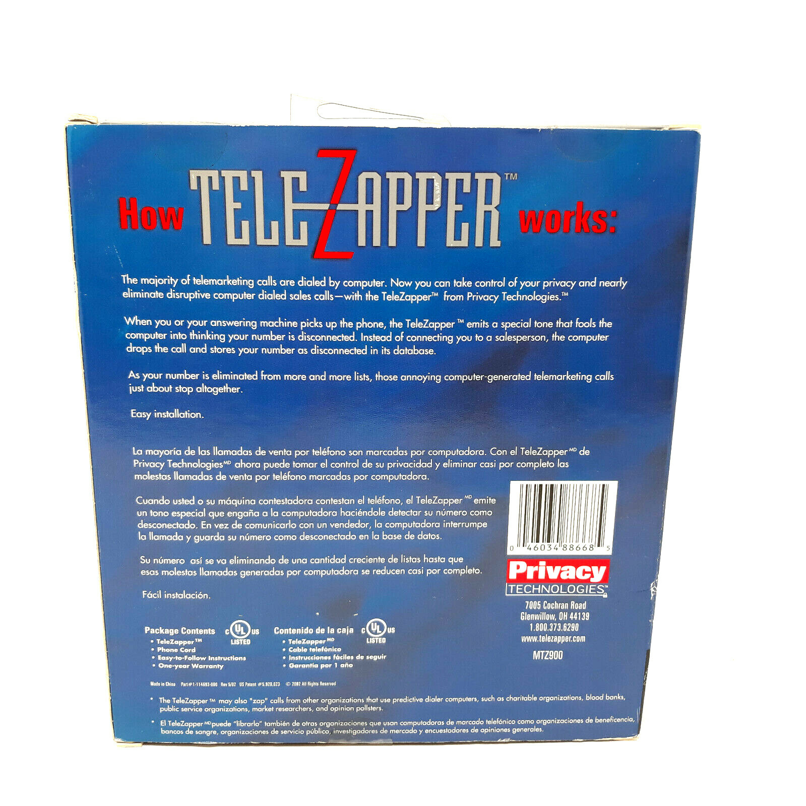 Tele Zapper MTZ900 Telemarketers Phone Call Blocker - As Seen on TV ...