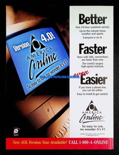 AOL America Online 4.0 Internet 1999 Trade Print Magazine Ad Poster ...