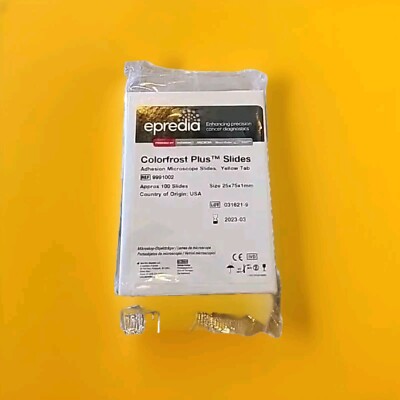 Epredia Colorfrost Plus Adhesion Microscope Slides Yellow Tab 100 ...