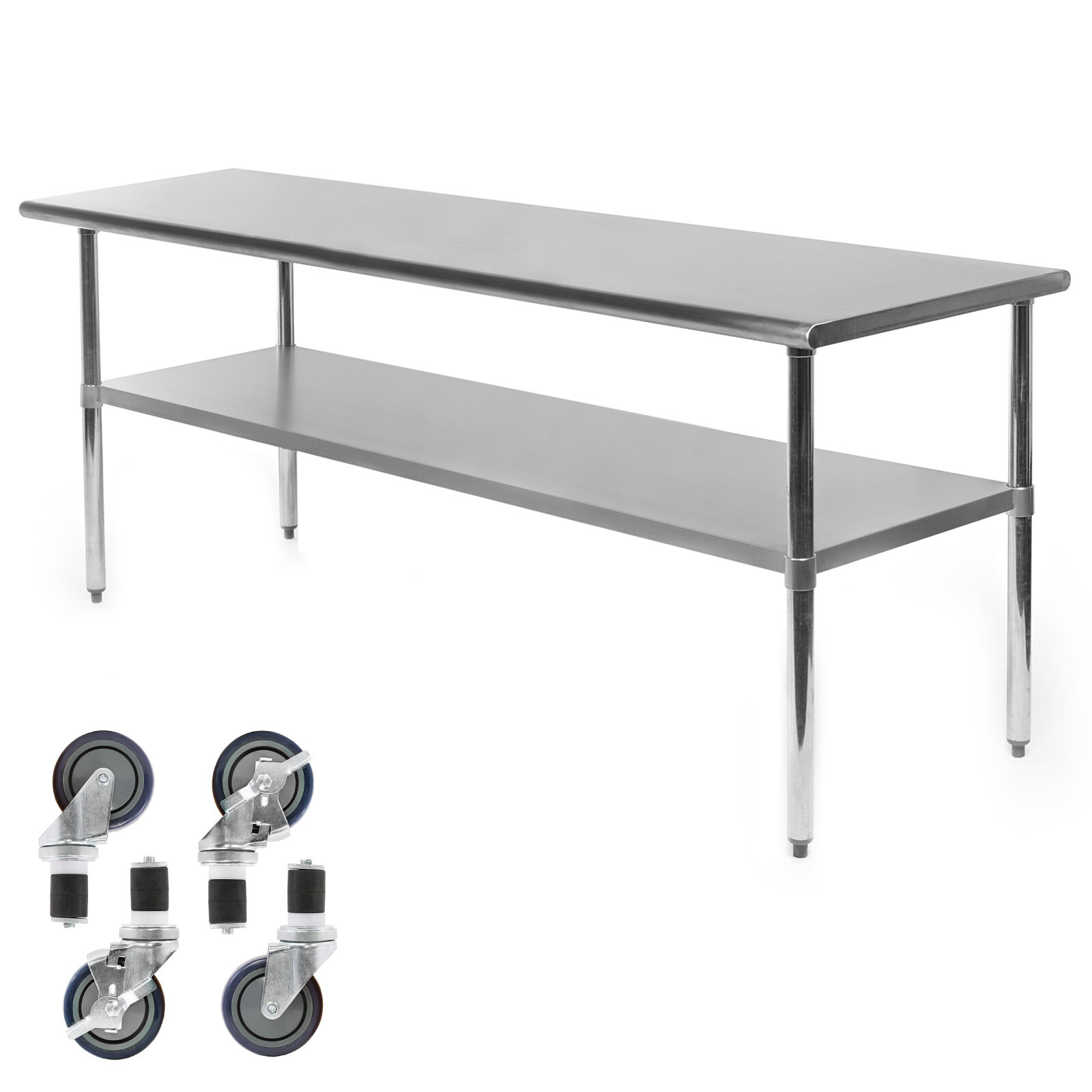 Stainless Steel 24" x 72" NSF Commercial Kitchen Work Food Prep Table w ...