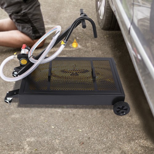 56.78L Oil Drain Pan Transmission Collect Waste Fluid Oil Drain Cart 15 ...