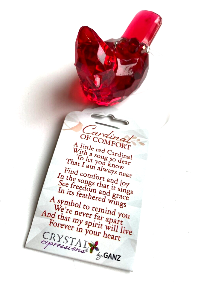 Ganz Crystal Expressions Hanging Cardinal of Comfort Ornament Figurine ...