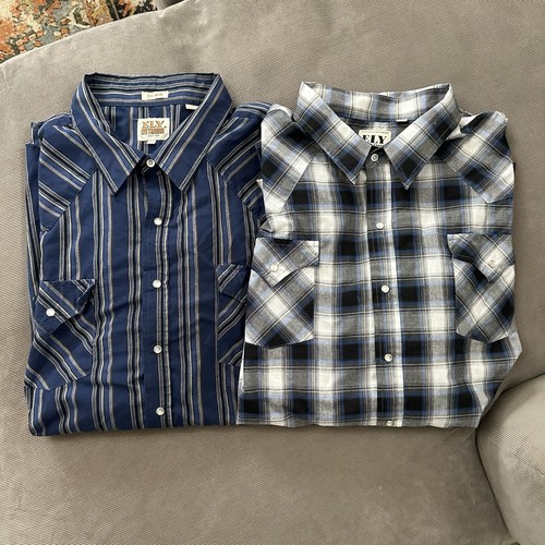 Vintage Ely Cattleman Shirts Mens 4X Plaid Pearl Snap Set Of 2 Big Man | eBay