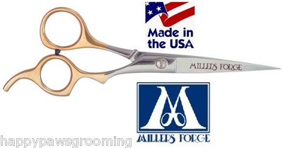 MILLERS FORGE STRAIGHT SHORT-CUT SCISSOR SHEARS 5.5" w/case Pet Dog Cat ...
