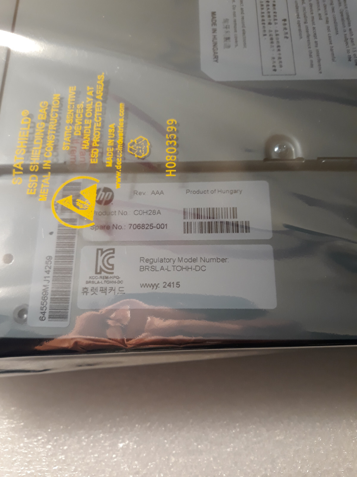 HP C0H28A lto6 hh fc module for msl2024/48/96 g2 Tape Drive in sled ...