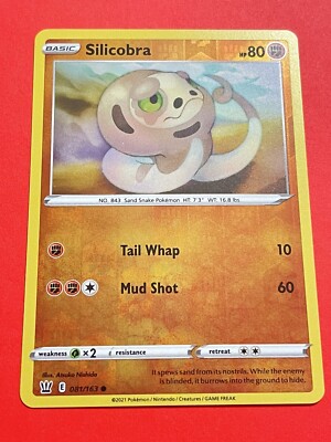 Silicobra 81/163 Reverse Holo NM Pokemon TCG Card- Battle Styles | eBay