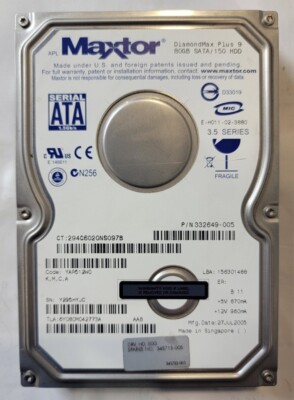 °Maxtor Diamondmax Plux 9 80GB SATA/150HDD[3.5 Series] | eBay