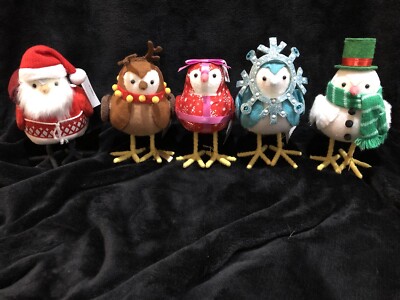 Target 2022 Wondershop Christmas 5 Fabric Birds Snowman Reindeer Santa ...