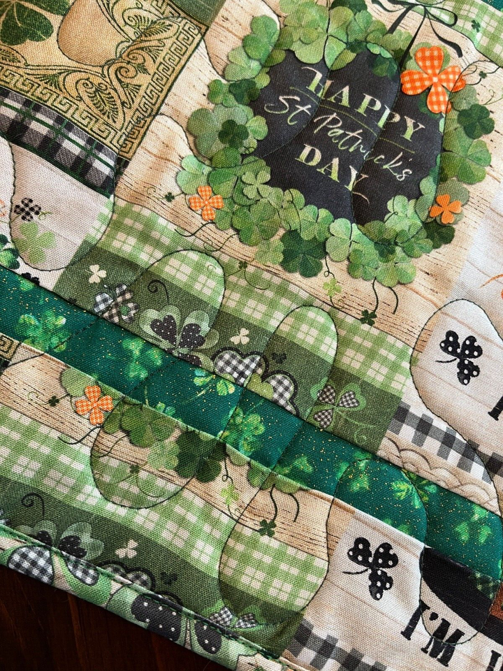 Handcrafted-Quilted Table Runner-St. Patrick's Day Symbols-NEW 2025 ...