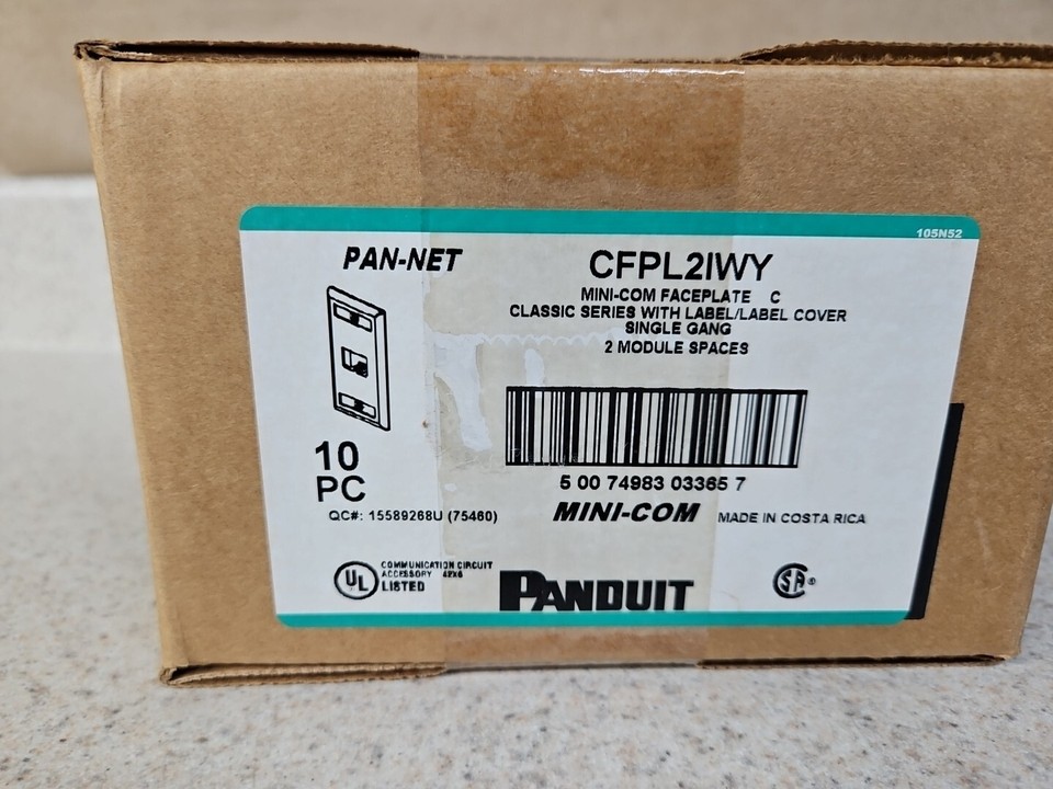 Panduit PAN-NET CFPL2IWY Mini-Com 2 Gang Faceplate Box of 10 | eBay