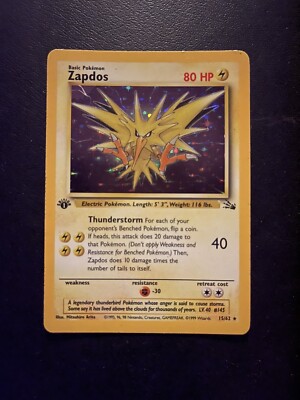 Pokémon TCG Zapdos Fossil 15 Holo 1st Edition Holo Rare | eBay