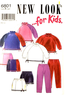 New Look 6801 Girls Tops, Skirts, Pants Sz 2-7 Sewing Pattern | eBay