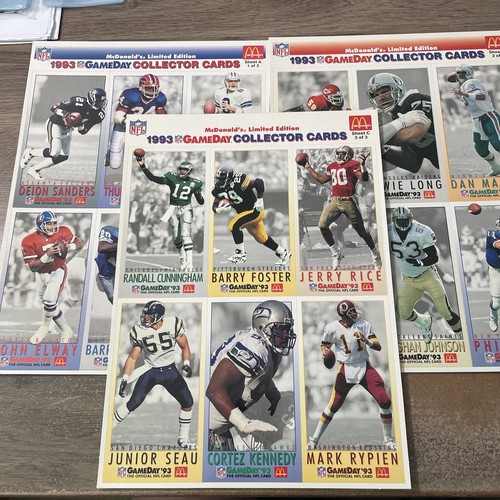 1993 GameDay McDonalds Football Cards All-Stars Set (Barry Sanders ...