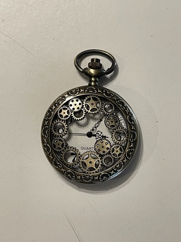 Steampunk Goth Gears Bronze Tone Pocket Watch Sold As Is Not Tested | eBay