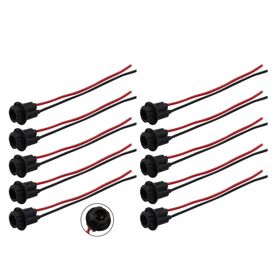 10X W5W T10 194 168 Car Socket Extension LED Wedge Light Bulbs ...