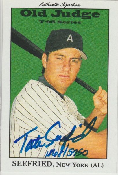 Tate Seefried 1995 Signature Rookies Old Judge auto autograph card 28 / ...