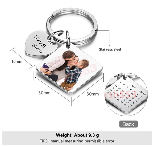 Silver Personalized Engrave Calendar Date Custom Sterling Keyring ...