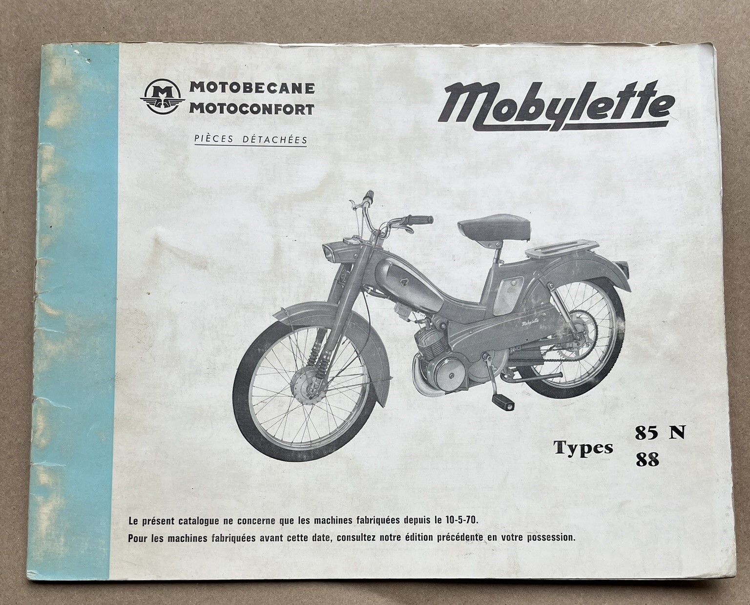 Motobecane Motoconfort Mobylette Type 85 N L 88 L LC Spare Part Catalog ...