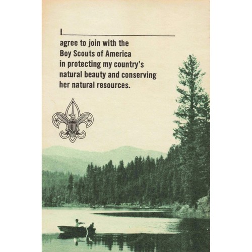 Boy Scouts of America Vintage Outdoor Code Pledge Card - Blank, Unused ...