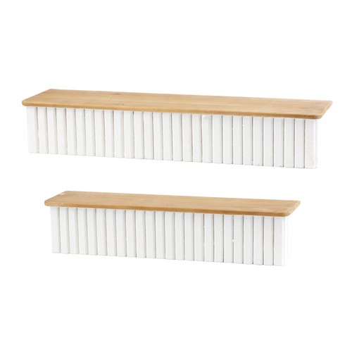 Ribbed Wood Wall Shelf (Set of 2) 746427967983| eBay