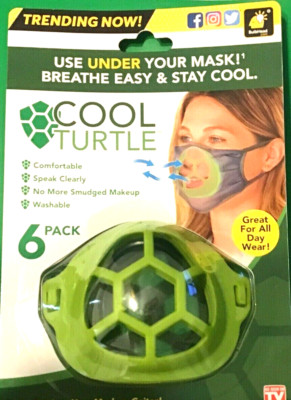 Cool Turtle Face Mask Enhancer For Use Under Mask ~ 6 Pack opened to ...
